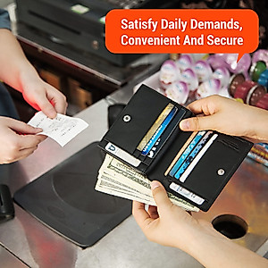 HUMERPAUL Chain Wallet for Men, Genuine Leather Bifold Wallets Rfid Blocking Men Purse with Zipper Coin Pocket (Black)