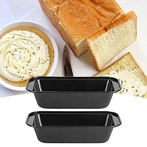 2 Pcs Baking Loaf Pan Rectangle Bread Cake Mold Carbon Steel Black 10 x 5.2 x 2.4 Inch Nonstick Coating Loaf Pan Baking Tray for Home Kitchen