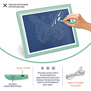 iVyne Corded Light Pad for Weeding Vinyl & Diamond Painting - A4 Light Box for Sketching & Tracing (Green)