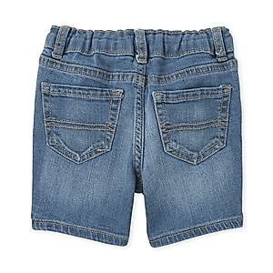 The Children's Place Baby and Toddler Boys Stretch Denim Shorts, Blue, 4T