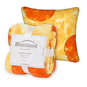 Bnuitland 72 Inch Pizza Funny Blanket with Pillow Cover (18×18"), 300 GSM Double Sided Giant Novelty Tortilla Realistic Food Blanket for Your Family, Adults and Kids