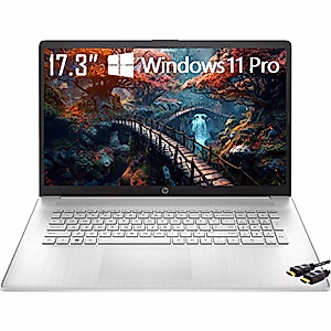 HP 2023 Flagship Newest 17.3" HD+ Business Laptop, Intel 4-Core i3-1125G4(>i5-1035G7, 32GB RAM, 1TB SSD, Lightweight, Fast Charge, Bluetooth, WiFi, Numeric Keypad, Webcam, W/HDMI, Win 11 Pro, Silver