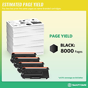 S SMARTOMNI TN850 TN850 TN820 High Yield Compatible Toners_Cartridges_Printer Replacement for Brother TN850 TN820 TN-850 HL-L6200DW HL-L6200DWT HL-L5100DN DCP-L5600DN MFC-L5800DW Pinter 4 Packs