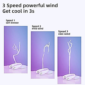 Neck Fan, Portable Fan Personal Fan Hands Free Bladeless Neck Fan 3 Speeds Adjustment 360° Cooling USB Wearable Fan Rechargable Hanging Neck Fan for Women, Men, Office, Travel, Outdoor