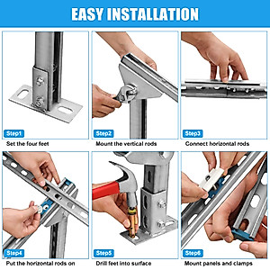 Upgrade Solar Panel Mounting Brackets, Adjustable Multi-Pieces Solar Panel Brackets, Solar Panel Mount for 1-4pcs Solar Panels, Solar Mounting Brackets with Clamps for Ground and Roof