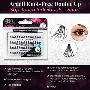 Ardell False Eyelashes Double Up Soft Touch Knot-Free Short Black 4 Pack