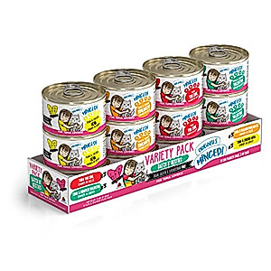 Weruva Best Feline Friend (B.F.F.), Batch 'O Besties Variety Pack, Wet Cat Food, 3oz Can (Pack of 12)