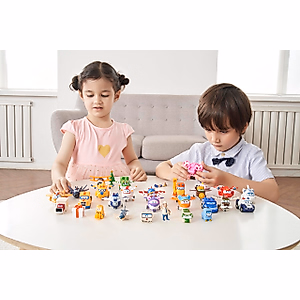 Super Wings 2' Transform-a-Bot 4-Pack Flip,Todd,Agent Chase,Astra Airplane Toys Mini Action Figures Preschool Toy Plane Set for 3 4 5 Year Old Kids Birthday Gift