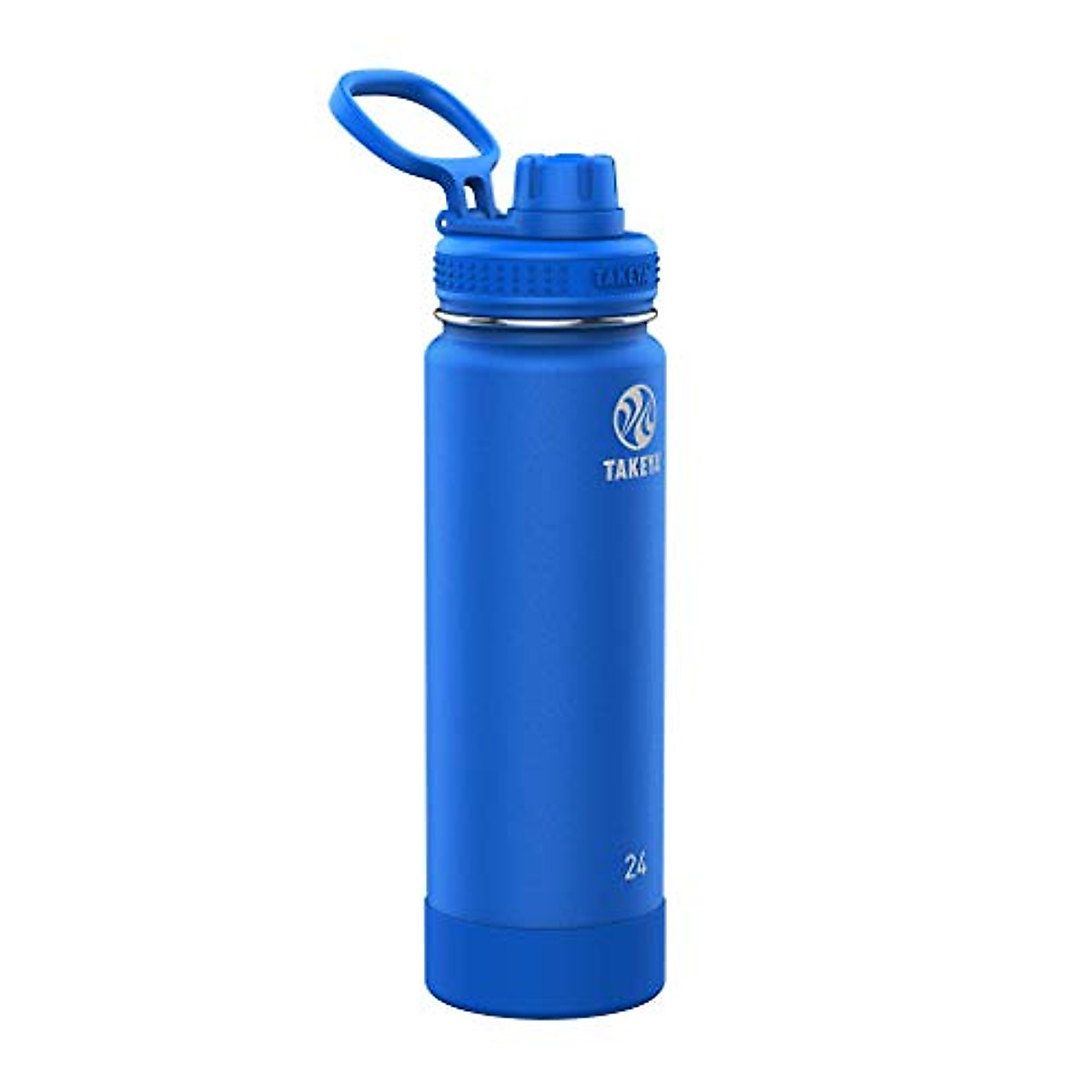 Takeya Actives Insulated Stainless Steel Water Bottle with Spout Lid, 24 Ounce, Cobalt