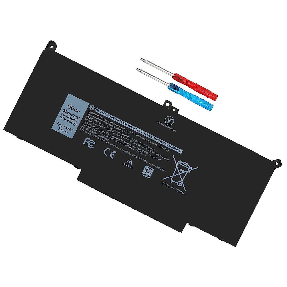 F3YGT 7480 DM3WC Battery for Dell Latitude 7480 7390 7280 7290 7380 7490 E7280 E7480 E7490 12 7000 13 7000 14 7000 Series P73G P73G002 P29S002 ODM3WC DM6WC 2X39G KG7VF 451-BBYE 453-BBCF f3ygt 60WH