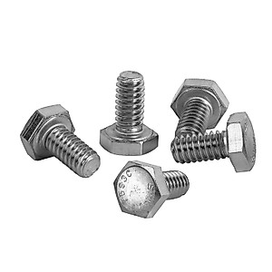KINJOEK 100 Pieces 1/4-20 x 1/2 Inch Stainless Steel Hex Bolts, Hex Head Cap Screw Bolts, 18-8 304 S/S Fully Threaded Hexagon Bolts Fastener