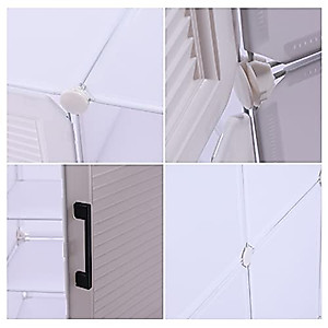 DYRABREST 6 Tier Portable Shoe Rack Organizer,24/36 Pairs Entryway Shoe Organizer Storage Cabinet with Shuttered Door, Plastic Stackable Space Saving Free Standing Shelf for Entryway (White, 6 Doors)