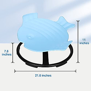 FERUERW Autism Kids Swiel Chair,Sensory Toy Chair,Carousel Spin Sensory Chair for Kids,Training Body Coordination,Kids Spinning Chair,Metal Base Non-Slip Sitting More Safer(Blue)