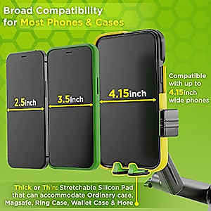 Truckules Truck Phone Holder Mount Heavy Duty Cell Phone Holder for Truck Dashboard Windshield 16.9 inch Long Arm, Super Suction Cup & Stable, Compatible with iPhone & Samsung, Green, Commercial Truck