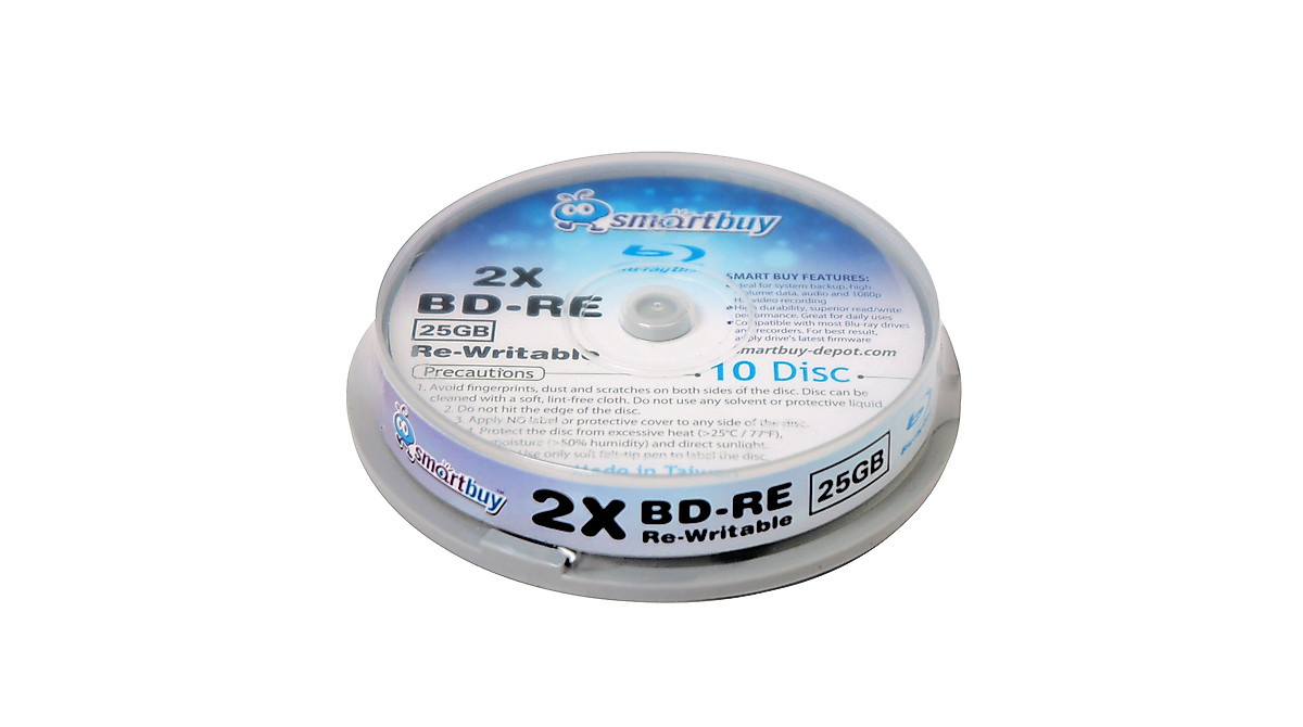 40 Pack Smartbuy 2X Blu-ray BD-RE Discs - 25GB