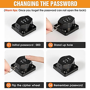 Cabinet Hasp Locks with Code,Drawer Cupboard Door Combination Lock,Locker Keyless Lock,Privacy Password Lock for Small Doors, Cabinets, Barn Door, Bathroom, Mailbox, Pet Doors(Black 3‘’)