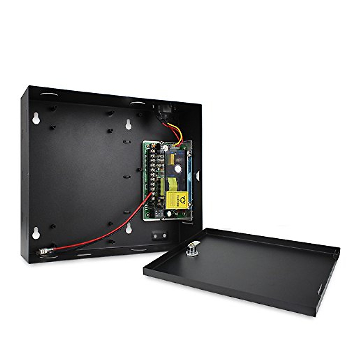 MENGQI-CONTROL 4 Doors Access Control System Infrared No Touch Exit Keypad Scanner 600lbs Electric Magnetic Lock 110V Metal Power Box RFID Reader RFID Card Key Fob(Phone APP remotely Open Door)