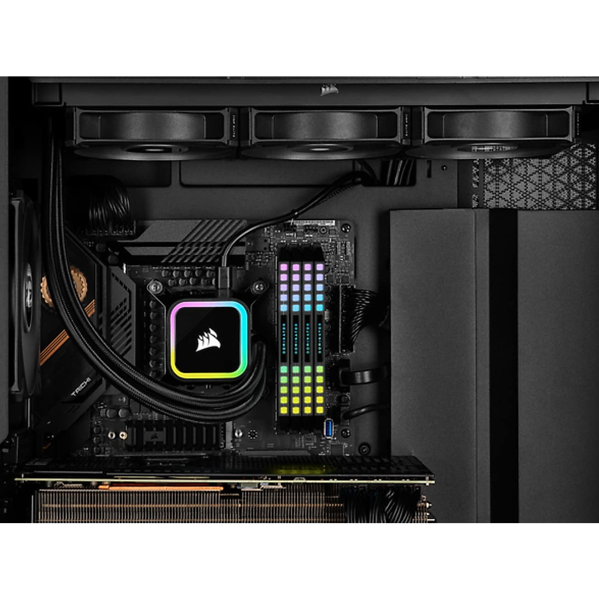 Corsair iCUE H100i RGB Elite Liquid CPU Cooler (16 Dynamic RGB LEDs, 120mm AF Elite Series FDB Fans, 240mm Radiator, iCUE Software Compatible, LGA 1700, 1200, 115X, 2066, and AM4 Sockets) Black