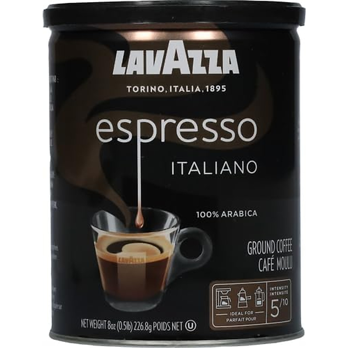 Lavazza Caffe Espresso Ground Coffee Blend, Medium Roast, 8 oz
