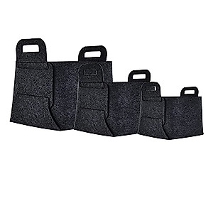 Storage Basket Felt Closet Storage Bins Convenien with Handles Storage Box Collapsible & Convenient Box Organizer for Office Bedroom Closet Babies Nursery Toys Laundry Organizing (mixed, Dark Grey)