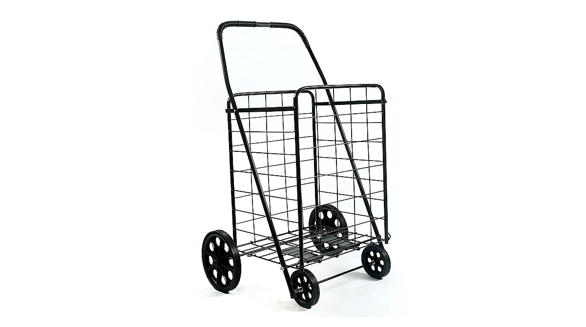 Heavy Duty Folding Shopping Cart - Jumbo Size for Easy Carrying