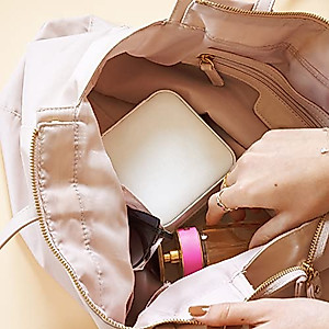 Vlando Small Travel Jewelry Box Organizer - Faux Leather Storage Case for Rings Earrings Necklace - Best Gifts Choice for Girls Women, Pearl White