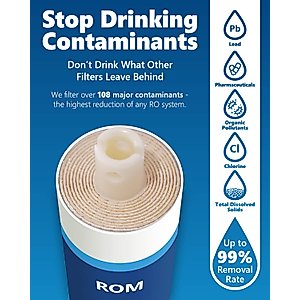 Express Water – 1 Year Elite RO Alkaline Reverse Osmosis System Replacement Filter Set – 5 Easy Change Quick Twist filters with Alkaline Filter for added Essential Minerals – 100 GPD RO Membrane
