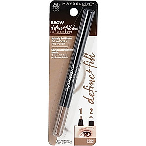 Maybelline Brow Define and Fill Duo 2-in-1 Defining Pencil with Filling Powder, Blonde, 0.021 Ounce