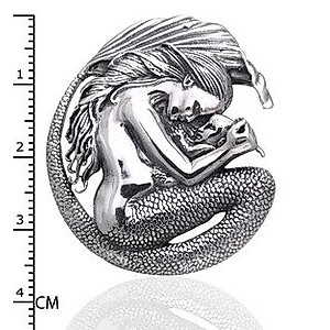 Motherhood - Mommy Mermaid and Baby Sterling Silver Pendant