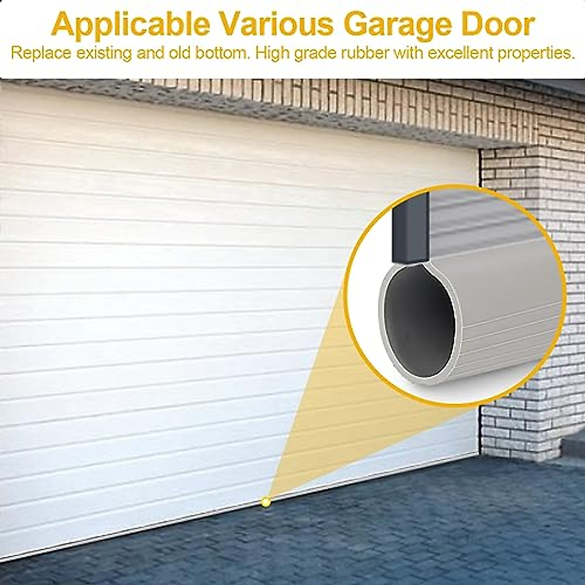 Garage Door Seals Bottom Rubber Weather Stripping, P-Bulb Garage Door Bottom Weather Seal Suitable for Weatherproof, Replacement Overhead Doors (20FT, Grey)