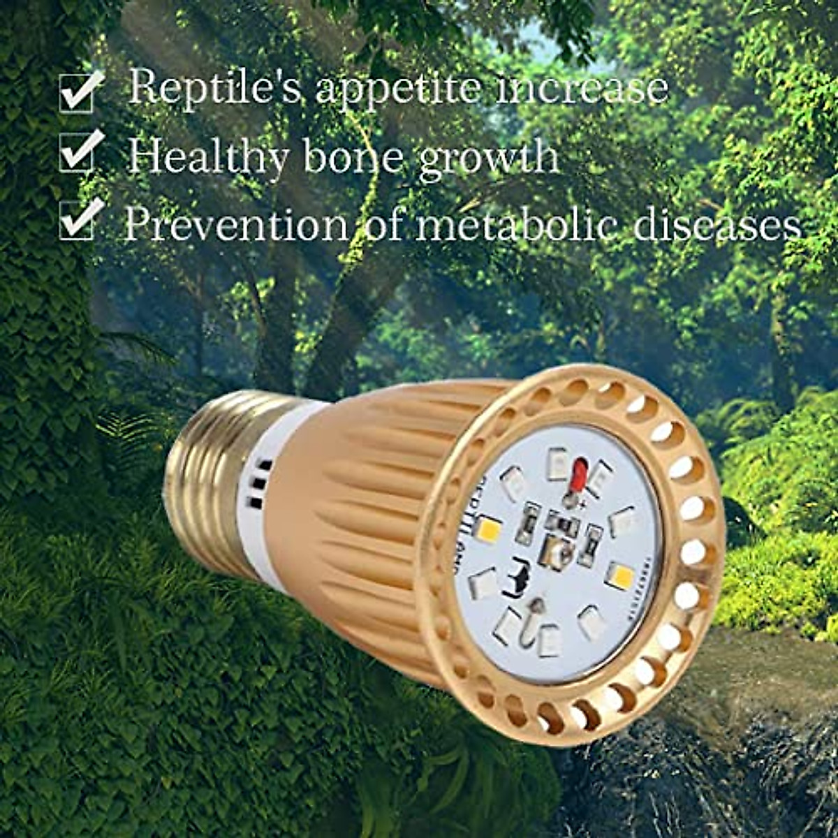 UVA UVB Reptile Light, UVB 10.0 LED Bulb, UVA UVB for Bearded Dragon, Full Spectrum Light Bulb for Lizards, Turtles, Spiders etc.