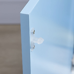 Qaba Bookshelf, Multi-Purpose Kids Toy Storage Organizer for Preschool & Early Reading, Kids Bookcase with Cabinet, Childrens Bookshelf, Book Organizer Kids Playroom Furniture, Ages 3-8, Blue