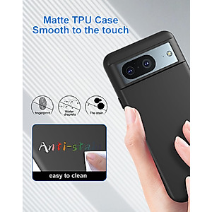 Foluu Silicone Case for Google Pixel 8, Pixel 8 Liquid Gel Rubber Bumper Case with Soft Microfiber Lining Cushion Slim Hard Shell Shockproof Protective Cover for Google Pixel 8 2023 (Black)