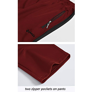 YSENTO Men's Tracksuits Sweat Track Suits Set 2 Piece Jogging Suits Warm Up Sweatsuits Outfits Red L