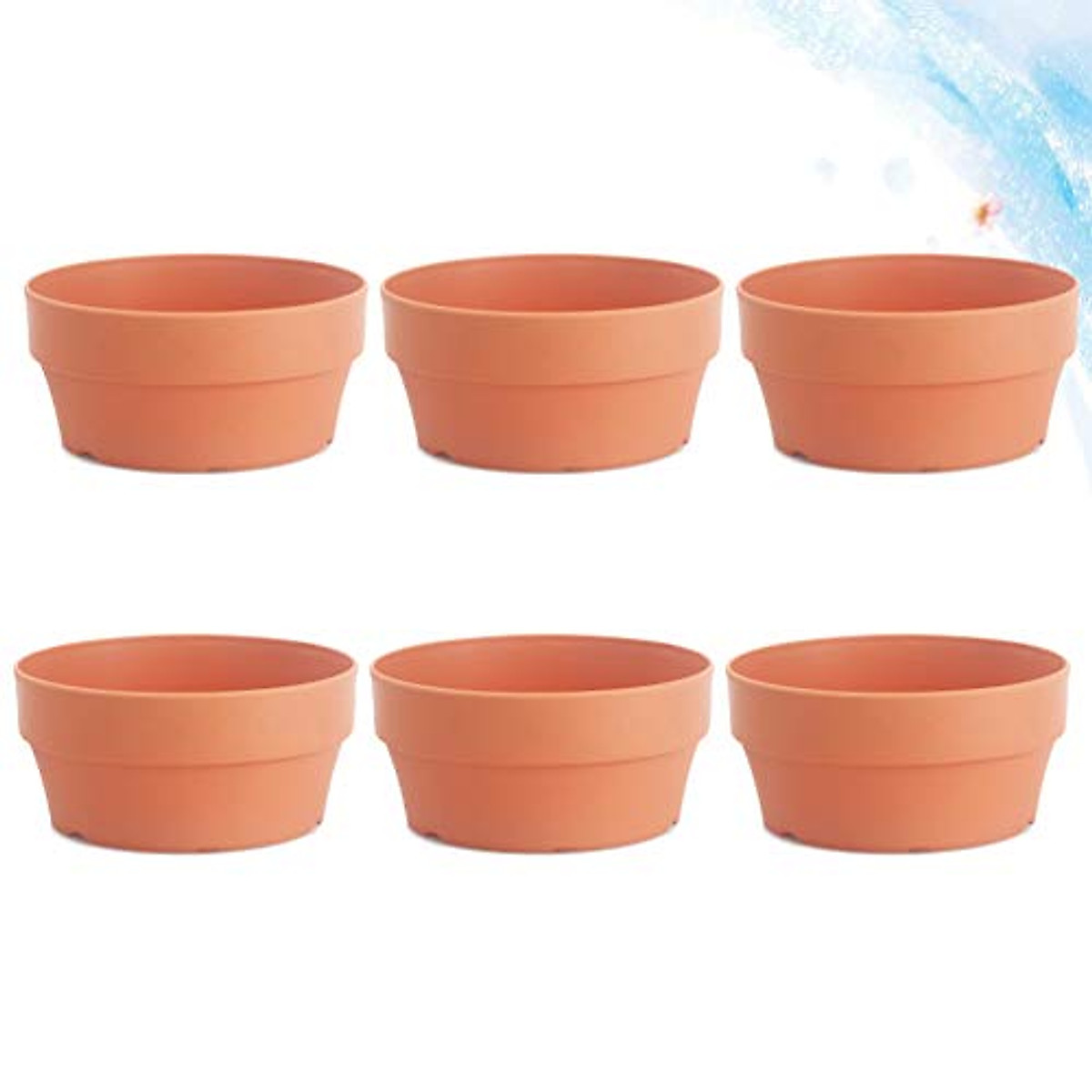 Operitacx Shallow Flower Pot 6pcs Plastic Pots for Plants Imitation Terracotta Plant Pot 12.5cm Cactus Flower Pots Succulent Planter for DIY Flower Basin