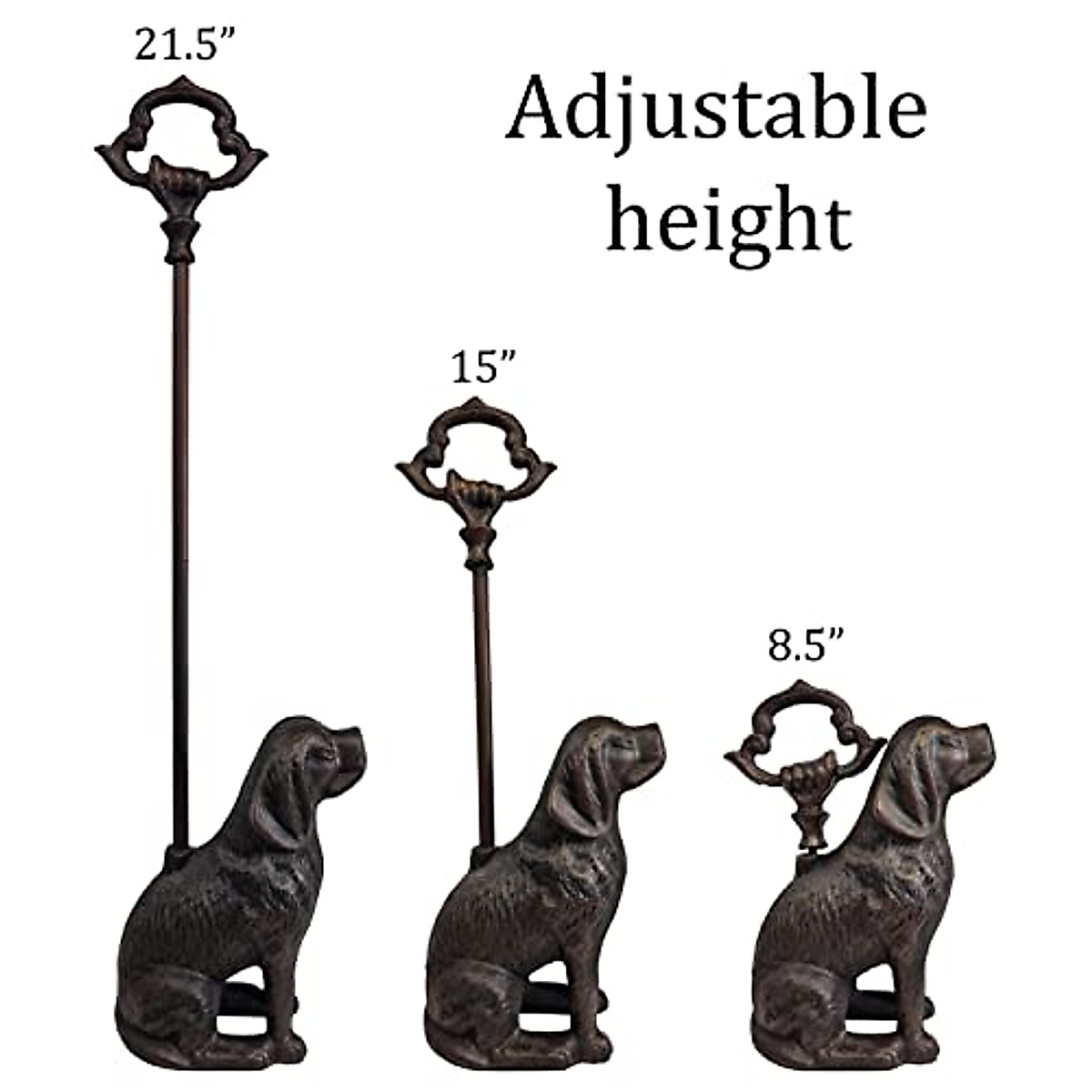 LuLu Decor, Cast Iron Decorative Dog Door Stopper with Rod, 5lbs 1oz