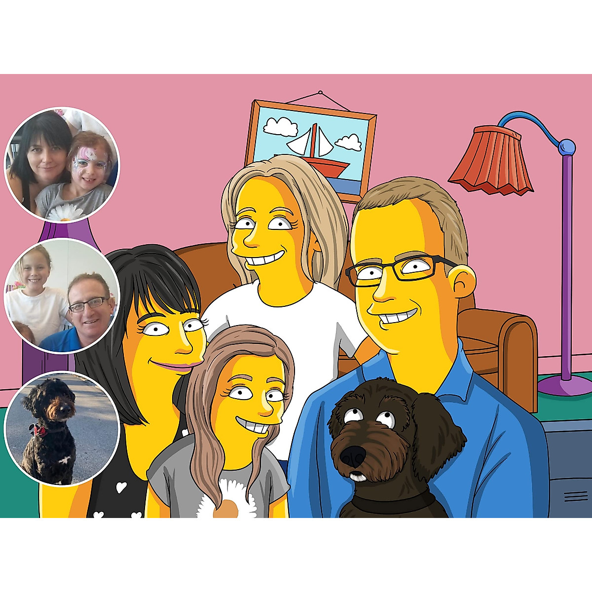 Simpsons Personalized Caricature Digital Art | Wall Art | Wall Decor | Simpsons Custom Family Digital Version