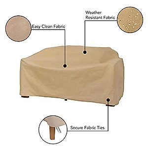 Modern Leisure® Basics Patio Loveseat Cover, 55" L x 33" W x 38" H, Khaki