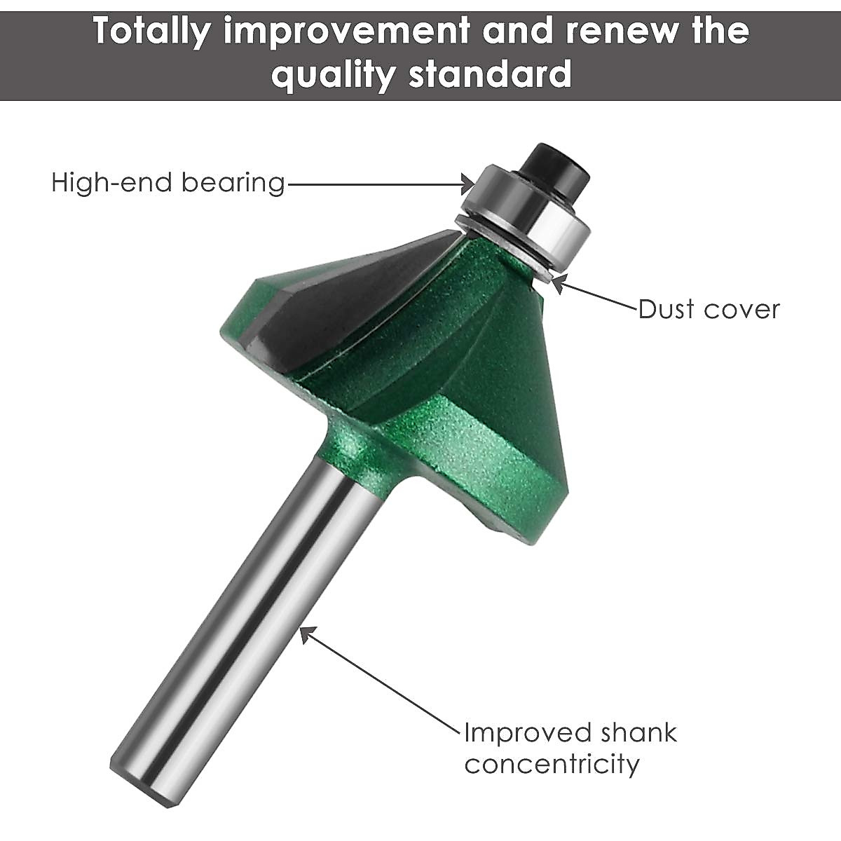 KOWOOD Pro Router Bits Sets of 24Z Pieces 1/4 Inch Shank, Professional Woodworking Tools