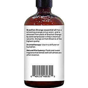 MAJESTIC PURE Brazilian Orange Essential Oil, Premium Grade, Pure and Natural Premium Quality Oil, 4 fl oz