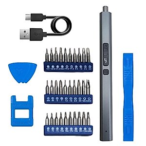 36 in 1 Cordless Electric Screwdriver, Mini Power Precision Screwdriver Set with LED Light 3. 7V Rechargeable Portable Magnetic Repair Tool Kit for Repairing Phones Eyeglasses Laptop