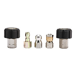 DasMarine Sewer Jetter Kit for Pressure Washer,1/4" NPT, 100FT Sewer Jet Hose,5800PSI,Rotating Sewer Jetter Nozzle, Button Nose Sewer Jetter Nozzle,Coupler,1/4" Quick Disconnect Plug (100FT)