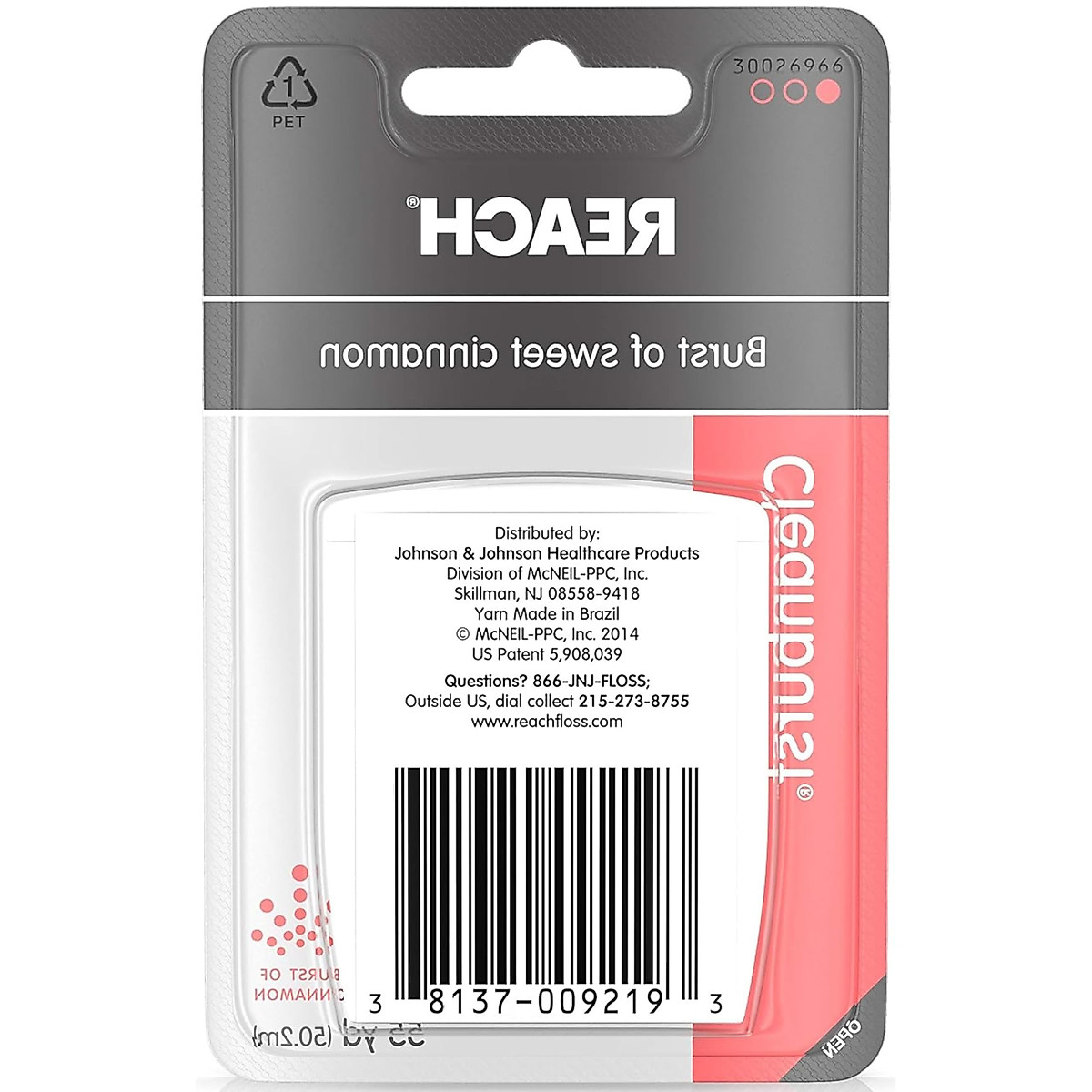 REACH Cleanburst Waxed Floss Cinnamon 55 Yards (Pack of 3)