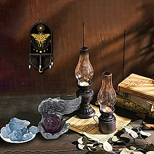 CREATCABIN 2Pcs Small Crystal Shelf Display Butterfly Wooden Crystal Holder Magical Witch Stuff Boho Rustic Altar Shelf for Hanging Crystals Stone Necklace Witchy Room Wall Decor 3.03 x 7.01inch