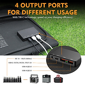 200W Solar Generator with Panel, Powkey 120Wh/200W Portable Power Station with 60W Foldable Solar Panel for Outdoor Camping