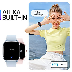 Amazfit GTS 2 Mini New Version Smart Watch for Men Women, 14-Day Battery Life, Alexa Built-in, Sports Watch with GPS, Health Fitness Tracker, Blood Oxygen Heart Rate Sleep Monitor, Blue