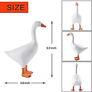 Super Cute Goose Magnetic Key Holder - Magnetic Goose 3D Printed Key Holder, Resin Goose Statue Key Storage Rack, Vivid Mini Animal Figurines Keys Holder for Keys Glasses Bells (Yellow)
