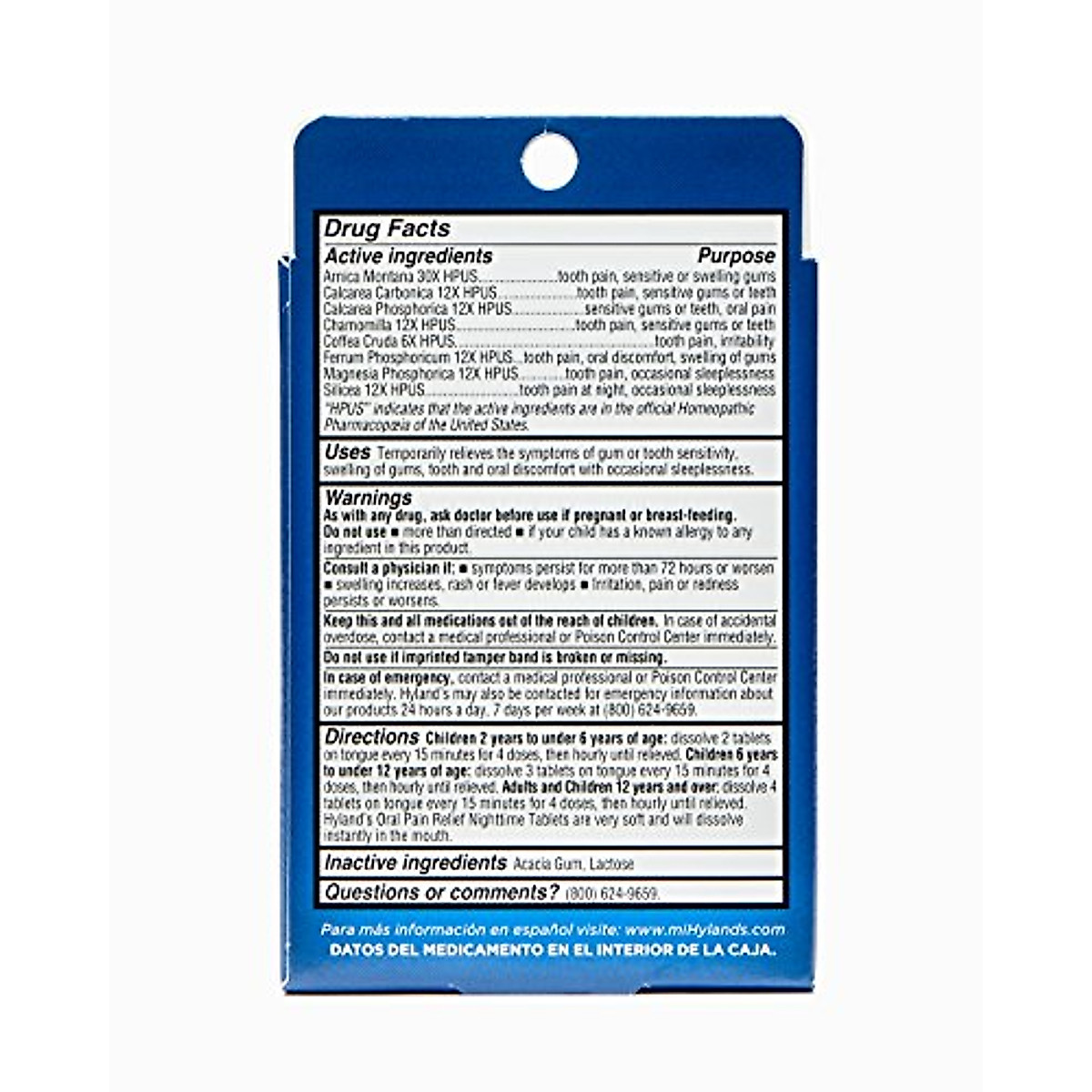 Kids Nighttime Oral Pain Relief Tablets by Hyland's 4Kids, Natural Relief of Toothache, Swelling Gums, and Oral Discomfort, 125 Count