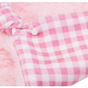 KELLY BABY Pink Bear Security Blanket with Rattle Polka Dot Accents