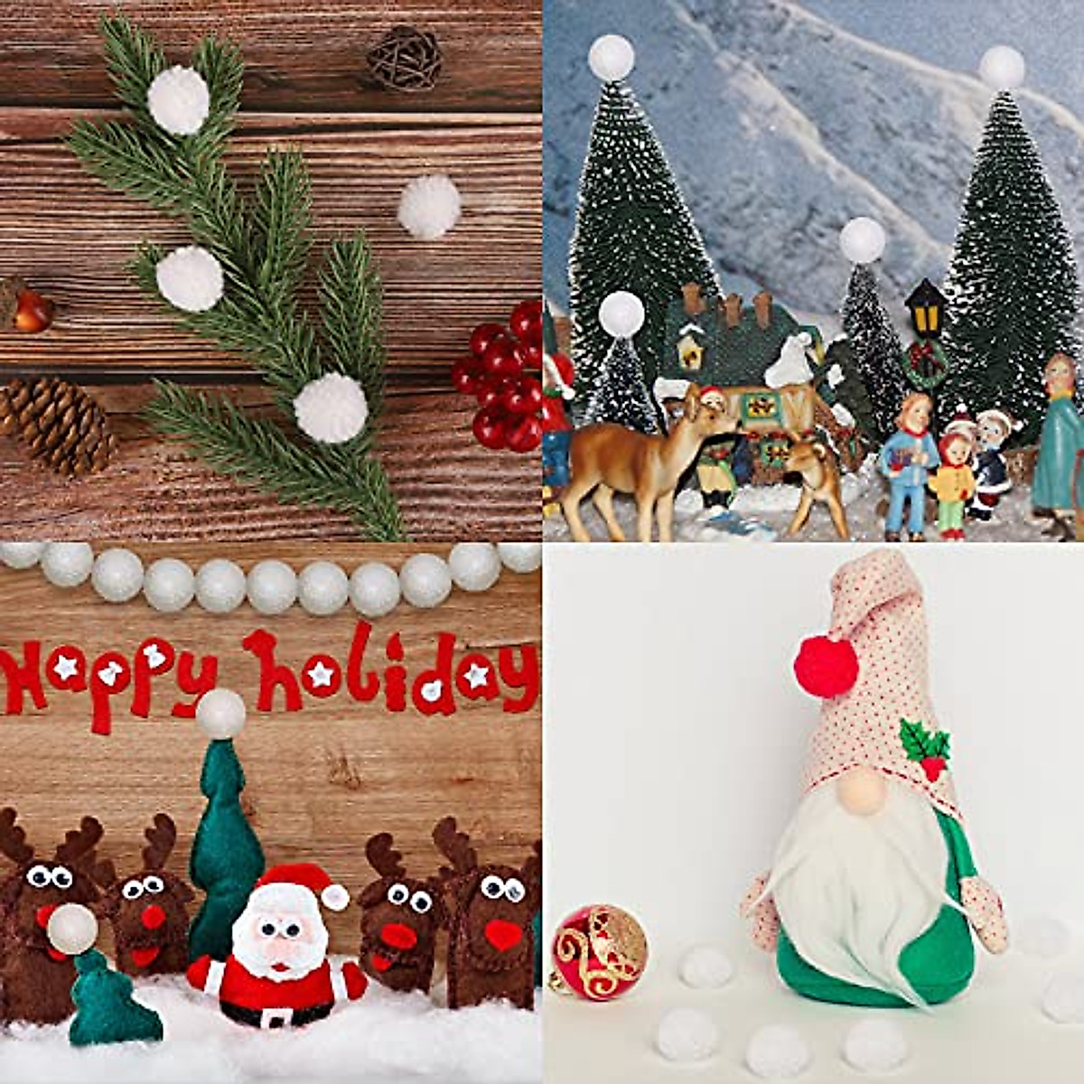 Syhood 20 Pieces Yarn Pom Poms Christmas Yarn Pom Poms Pom Pom Balls for DIY Handmade Crafts Home Christmas Thanksgiving Party Holiday Hanging Decorations (, 1.5 Inch)